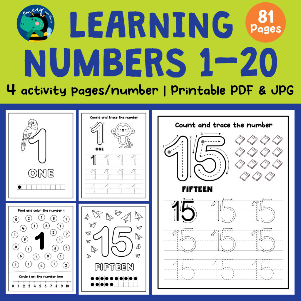 Learning Numbers From 1-20 | Trace, Write, Find, Color | Printable ...