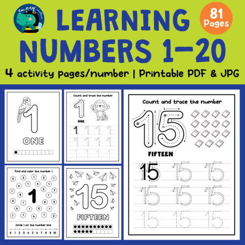 Learning Numbers From 1-20 | Trace, Write, Find, Color | Printable ...