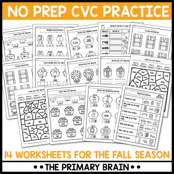 Fall CVC Words Worksheets - Made By Teachers