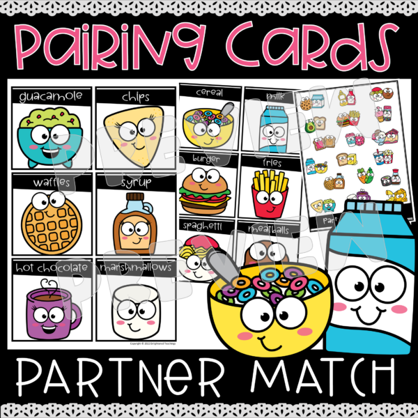 Student Pairing Cards | Student Partner Cards | Food Cuties - Made By ...