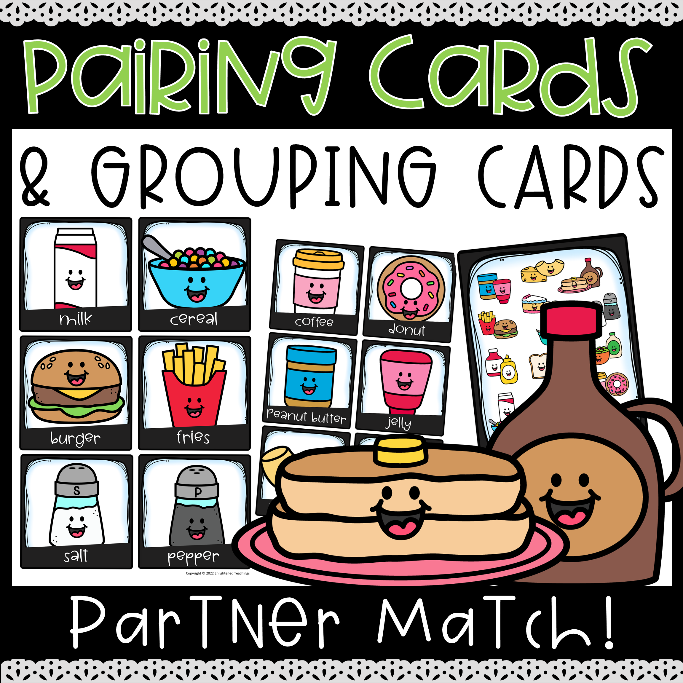 Student Pairing Cards | Student Grouping Cards | Food Theme | Made By ...