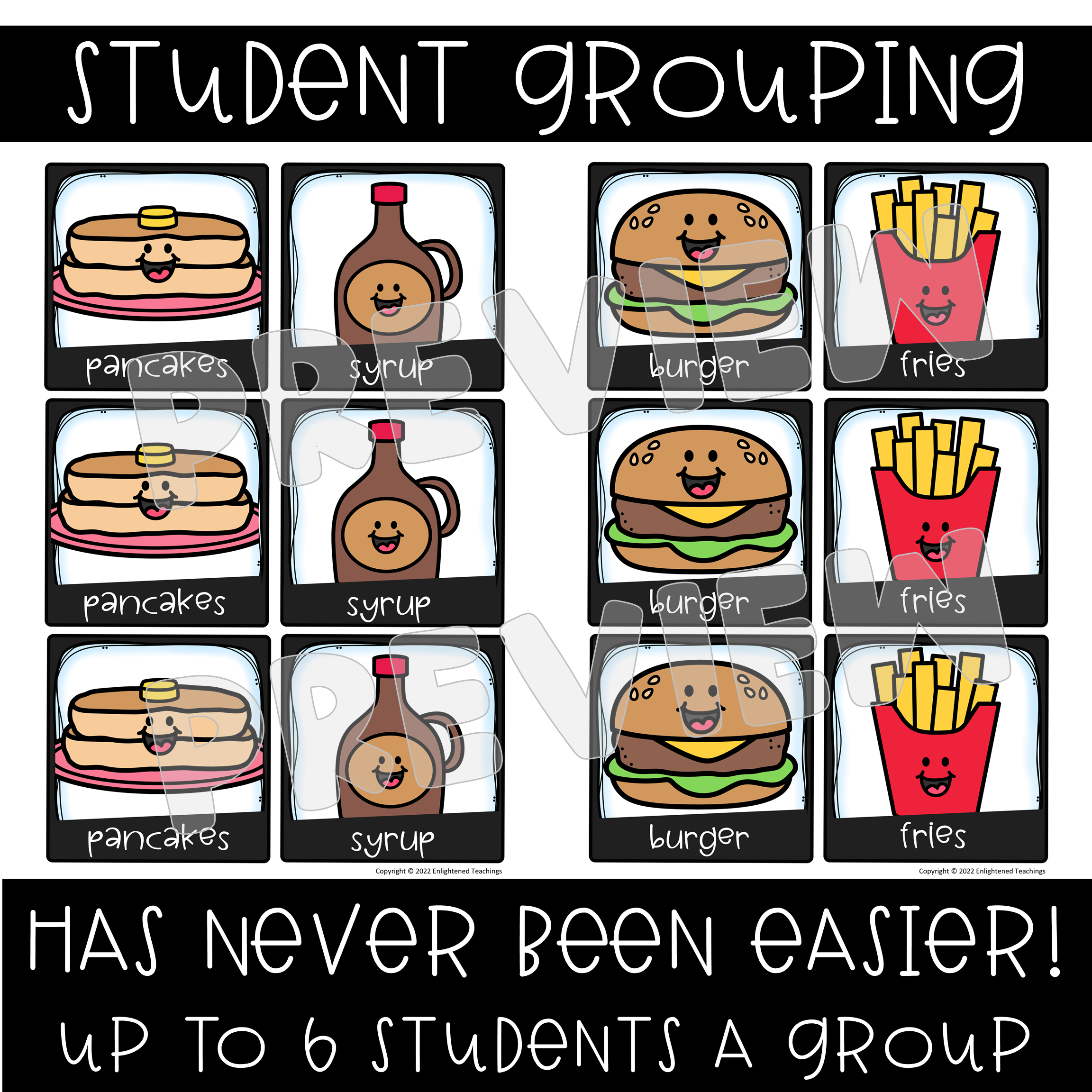 Student Pairing Cards | Student Grouping Cards | Food Theme - Made By ...