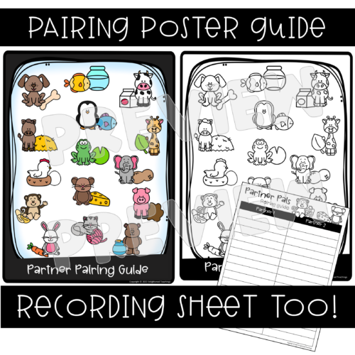 Student Pairing Cards | Student Grouping Cards | Partner Match Up ...