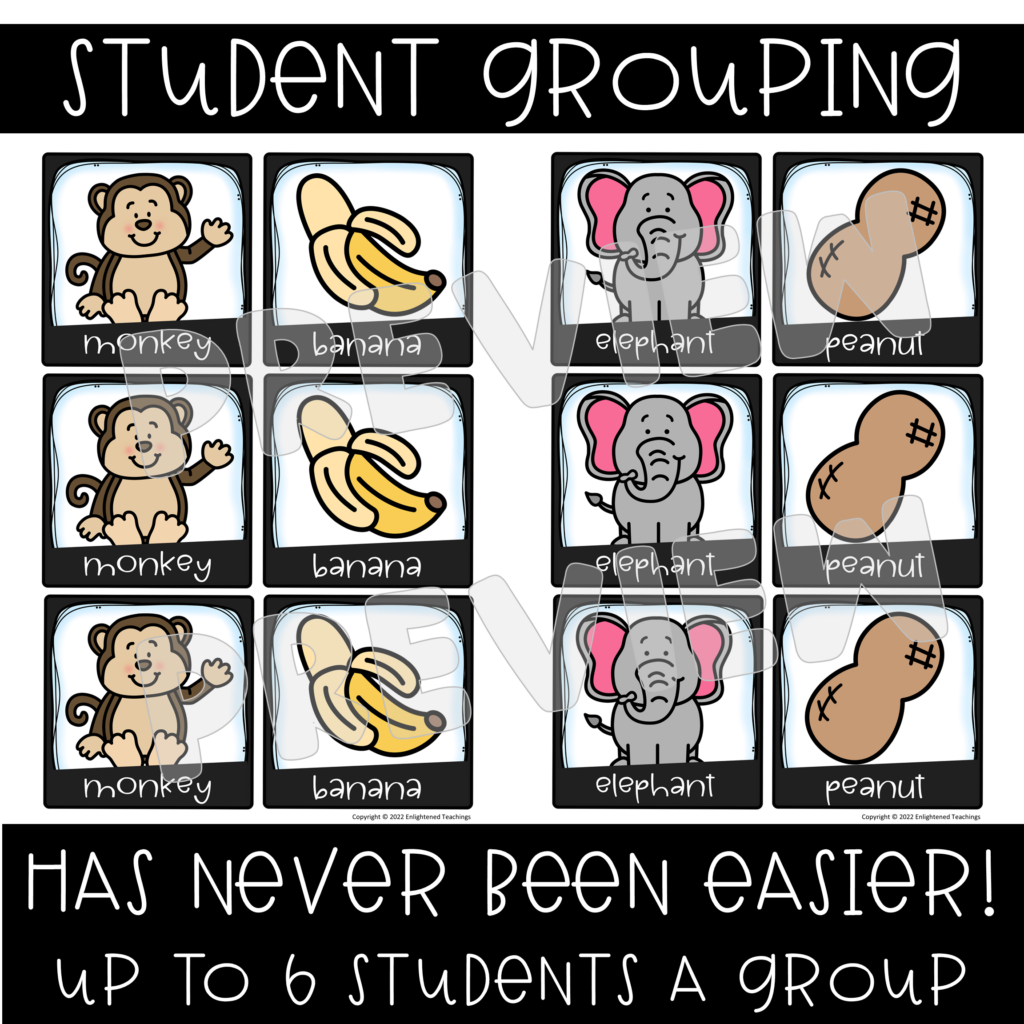 Student Pairing Cards | Student Grouping Cards | Partner Match Up ...