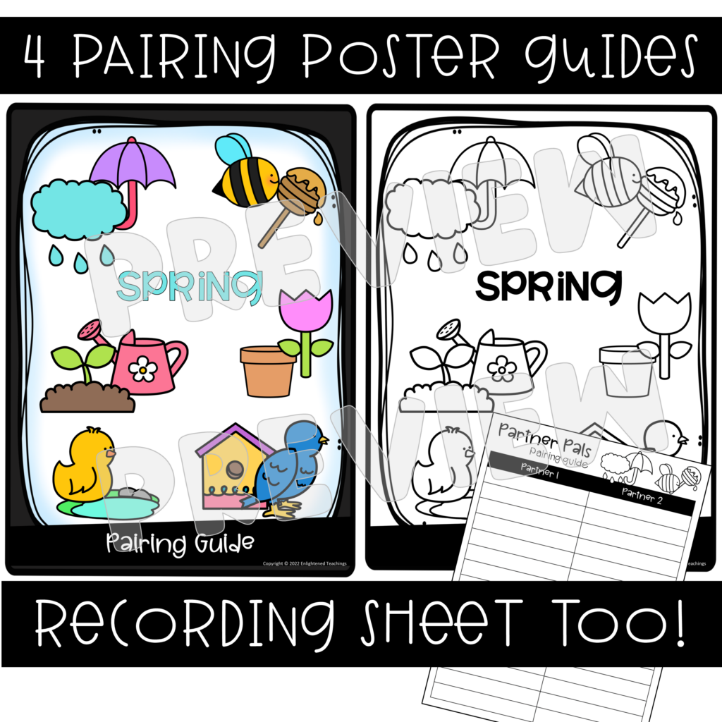 Student Pairing Cards | Student Match Up - Seasonal Theme | Made By ...