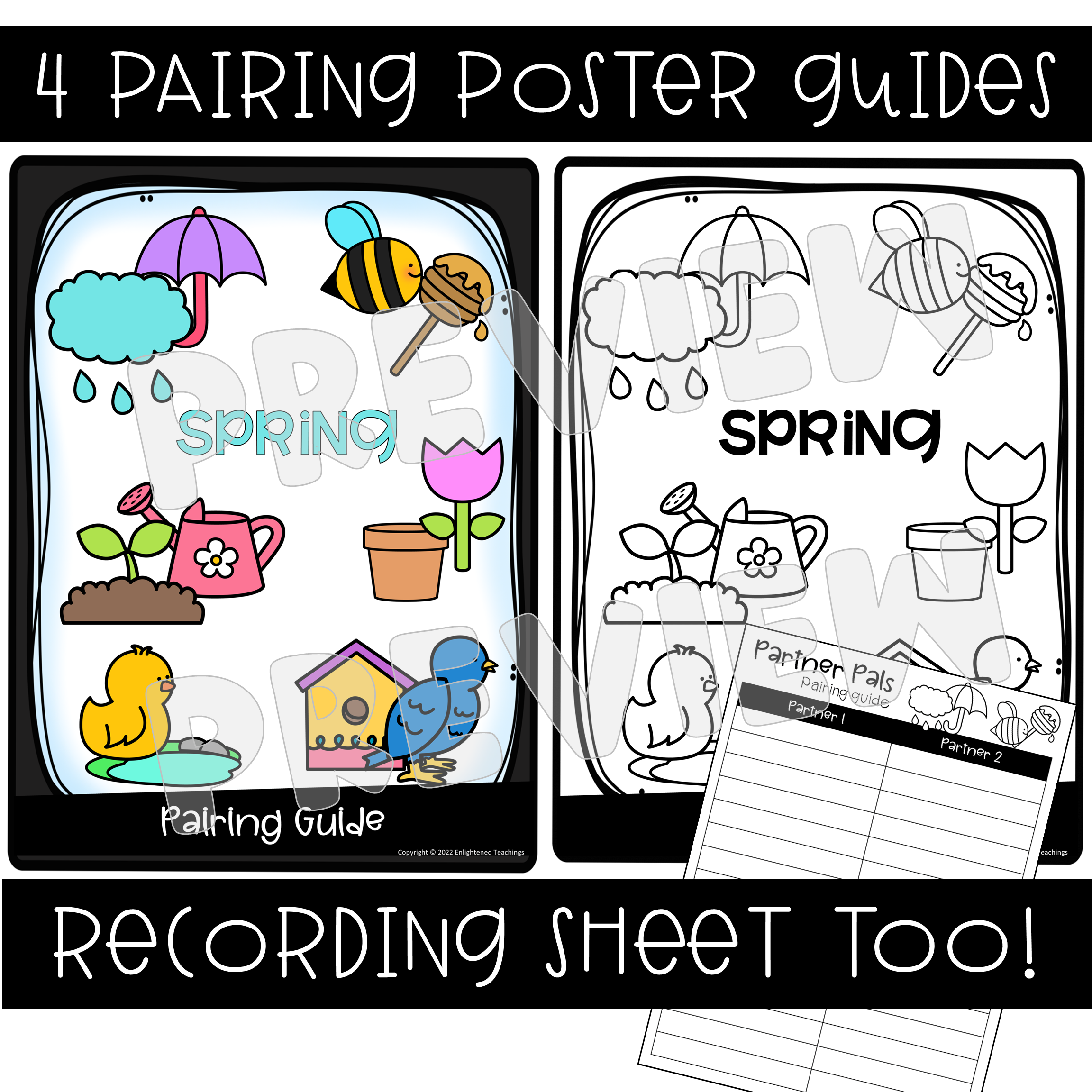Student Pairing Cards | Student Match Up - Seasonal Theme - Made By ...