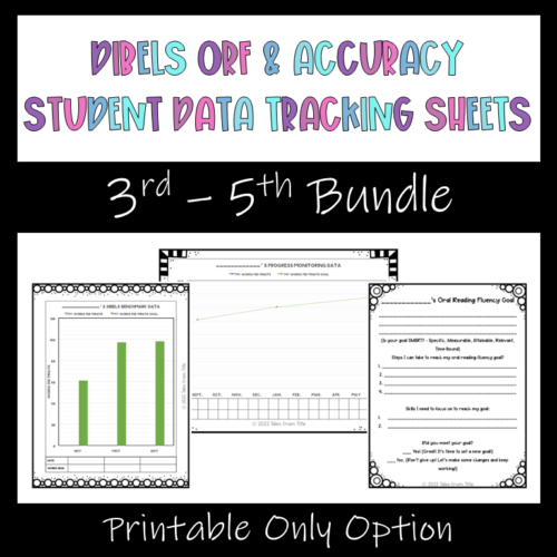 DIBELS Student Data Tracking ORF/Accuracy Bundle: 3rd -5th Grade ...