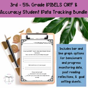 DIBELS Student Data Tracking ORF/Accuracy Bundle: 3rd -5th Grade ...