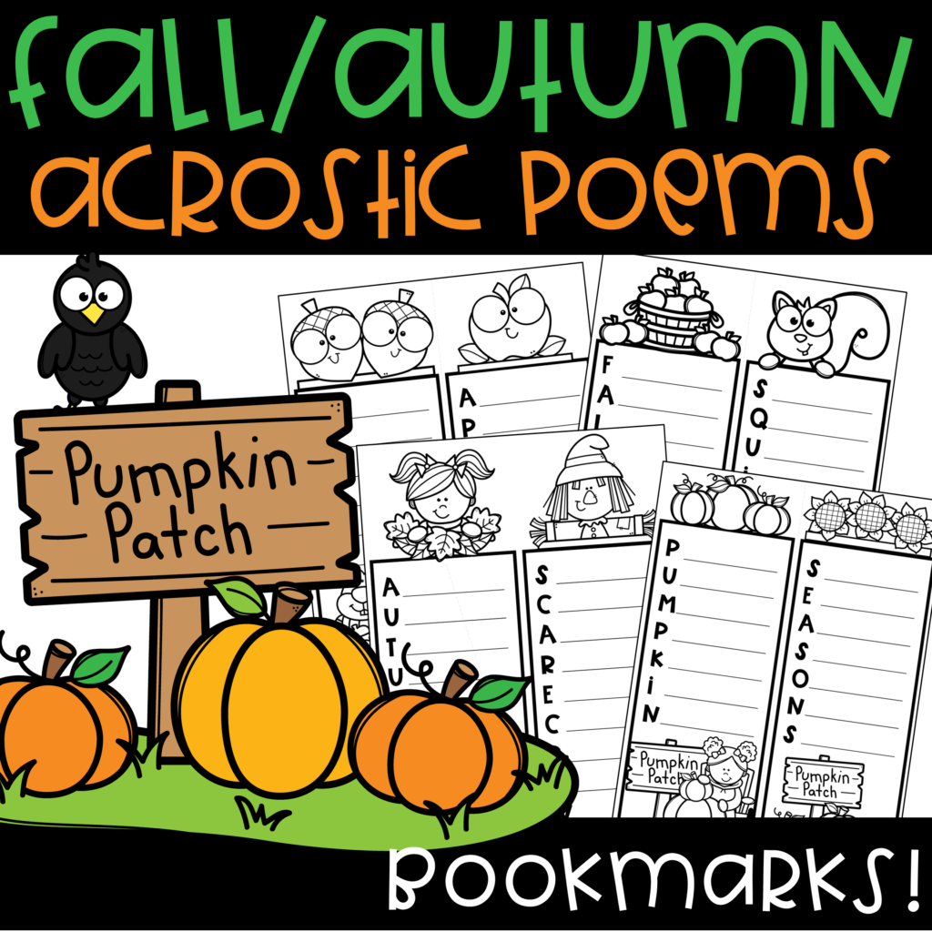 Seasonal Acrostic Poem Bookmark Creative Writing BUNDLE- Poems for the ...
