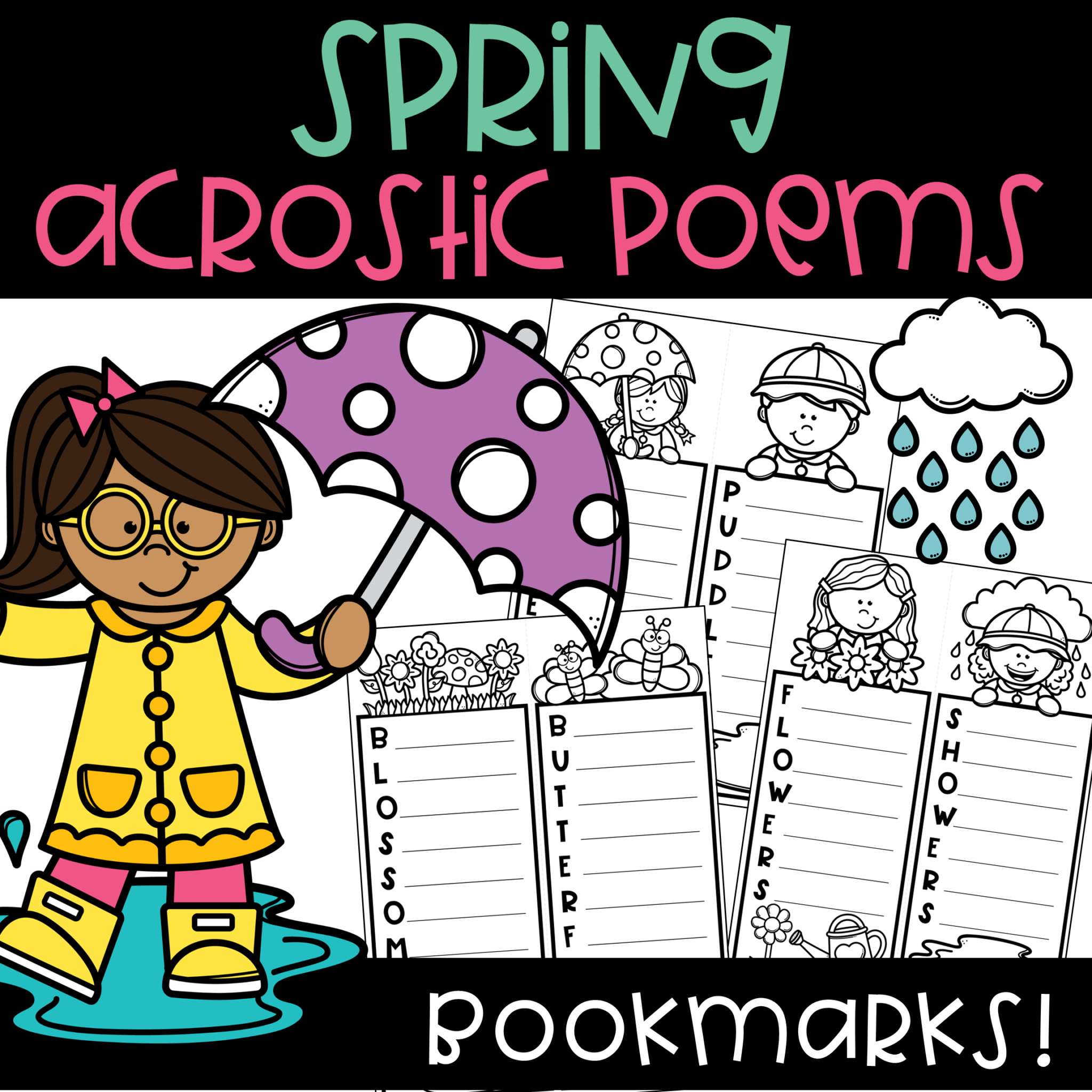 Seasonal Acrostic Poem Bookmark Creative Writing BUNDLE- Poems for the ...