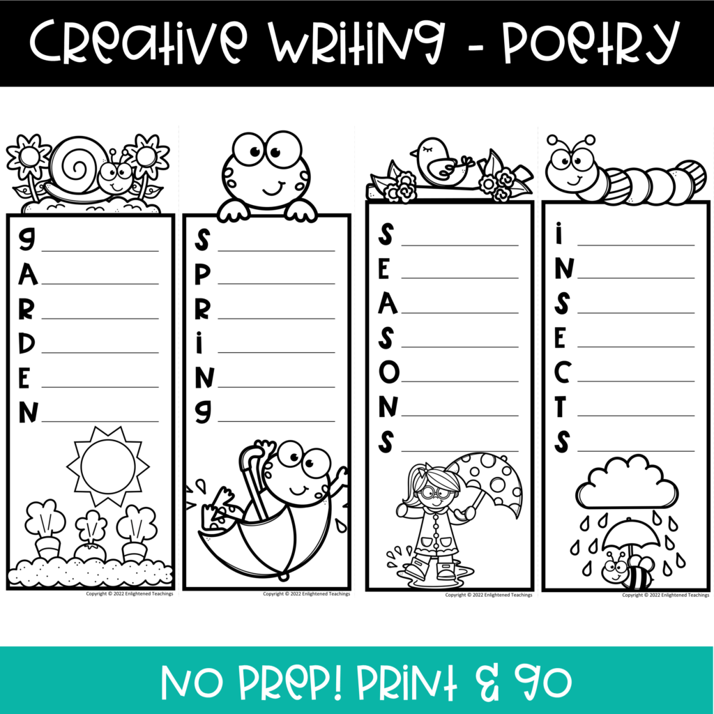Seasonal Acrostic Poem Bookmark Creative Writing BUNDLE- Poems for the ...