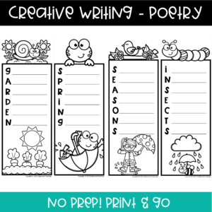 Seasonal Acrostic Poem Bookmark Creative Writing BUNDLE- Poems for the ...