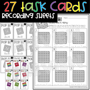 POP IT | Bubble POP Arrays | Task Cards | Mats | Worksheets | Pennants ...
