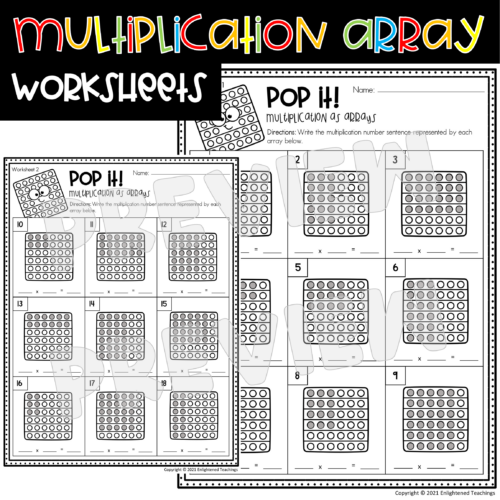 POP IT | Bubble POP Arrays | Task Cards | Mats | Worksheets | Pennants ...