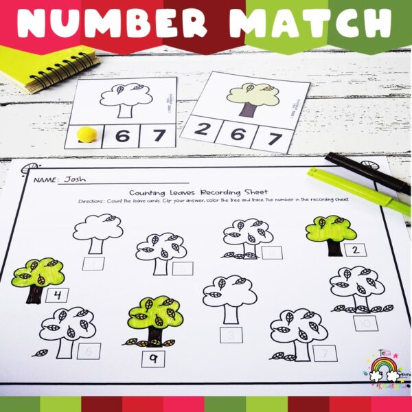 FREE Fall Math Activities Leaves Counting Cards | Made By Teachers