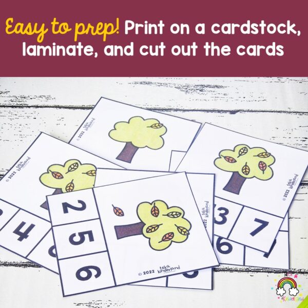 FREE Fall Math Activities Leaves Counting Cards | Made By Teachers