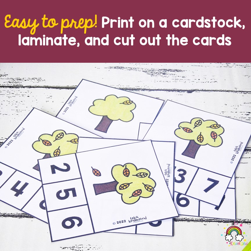 FREE Fall Math Activities Leaves Counting Cards | Made By Teachers