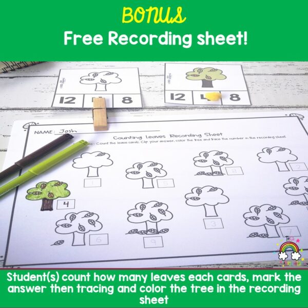 FREE Fall Math Activities Leaves Counting Cards | Made By Teachers