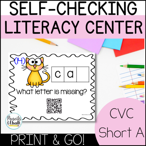 CVC Words for Kindergarten Literacy Centers or Morning Work - Short A ...