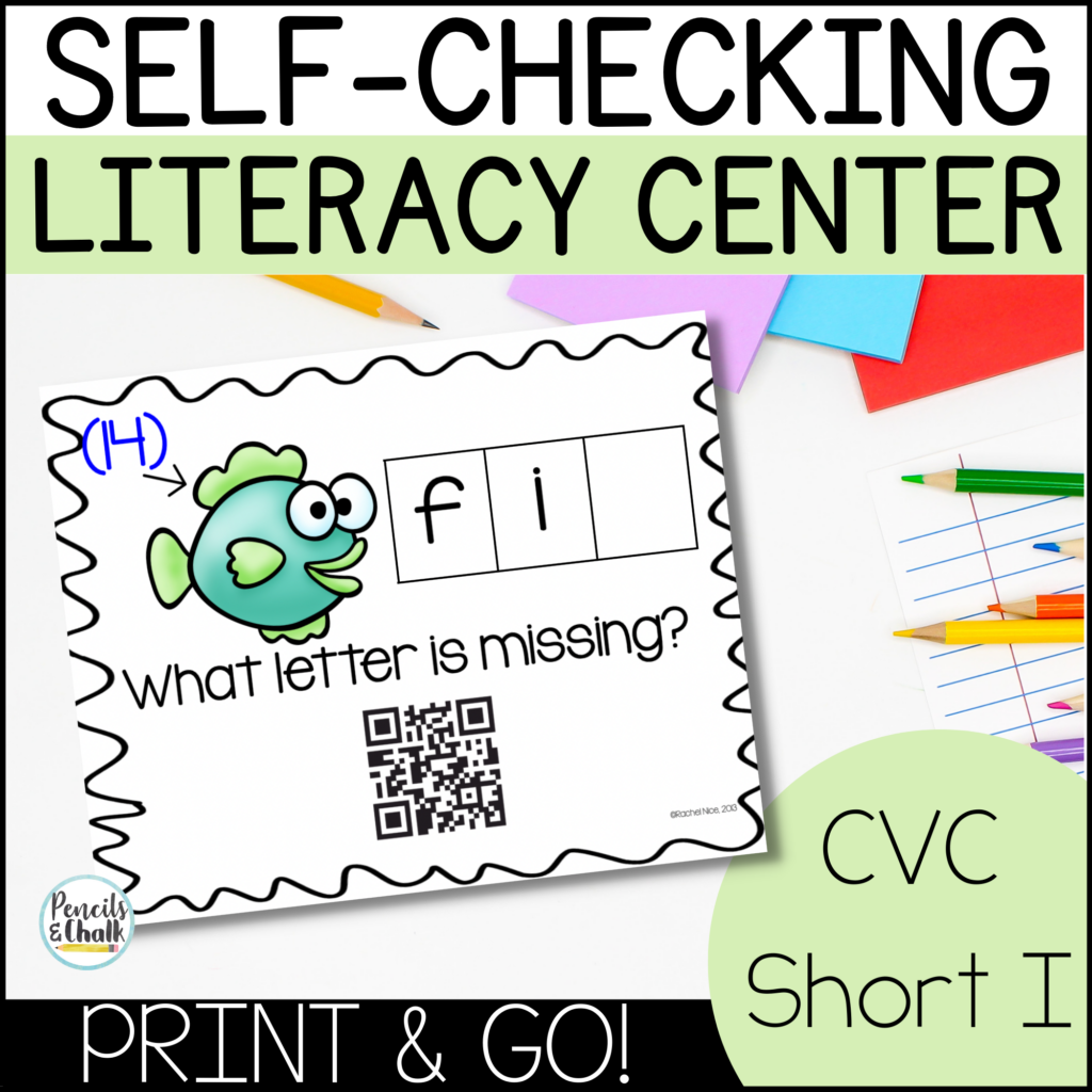 CVC Words for Kindergarten Literacy Centers or Morning Work - Short I ...