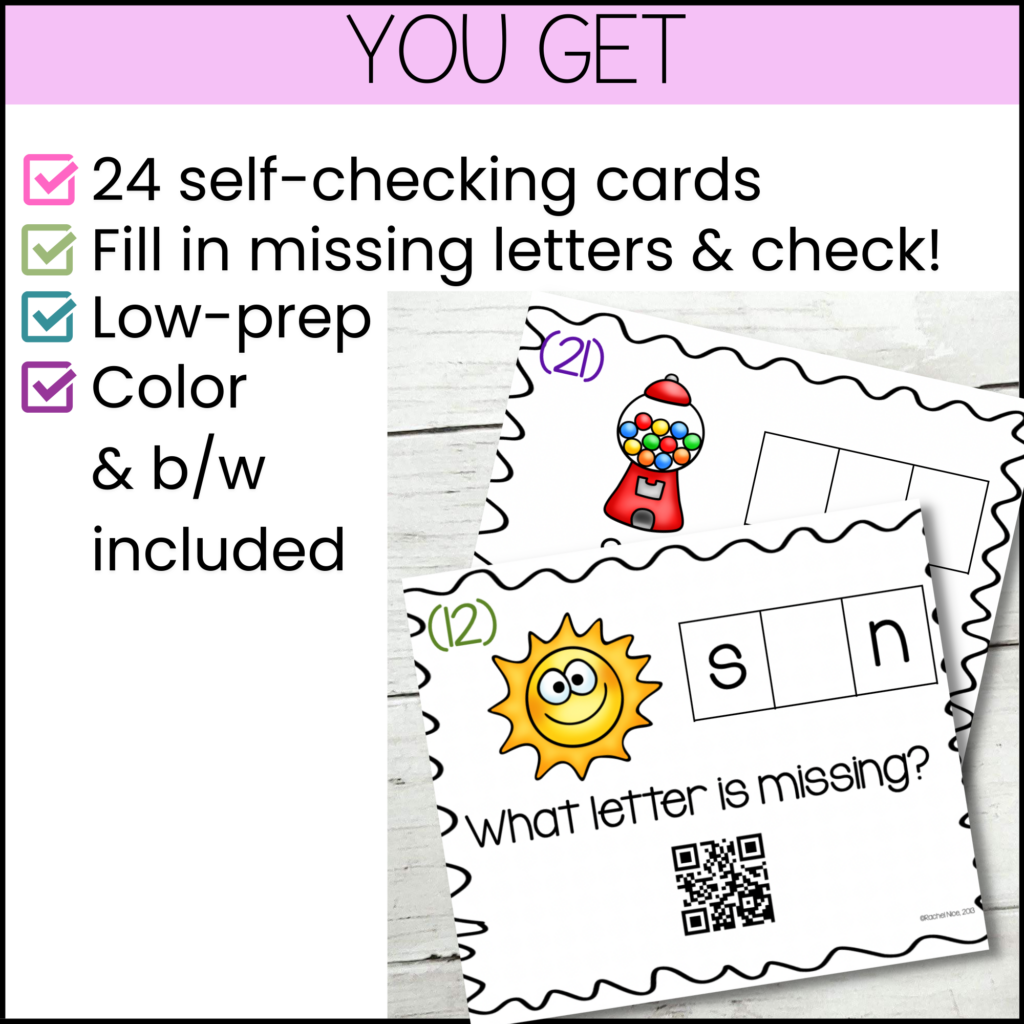 CVC Words for Kindergarten Literacy Centers or Morning Work - Short U ...