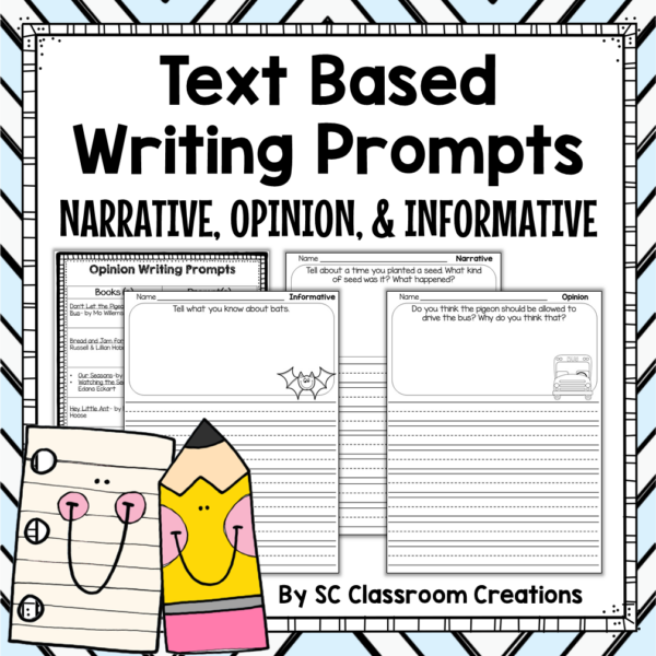Text Based Writing Prompts for Narrative, Opinion, & Informative | Made ...