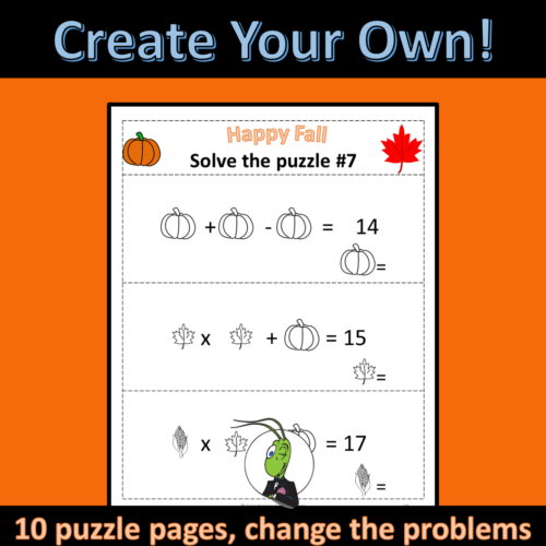 Fall Logic Puzzles | Number Sense | Algebra 1 | Made By Teachers