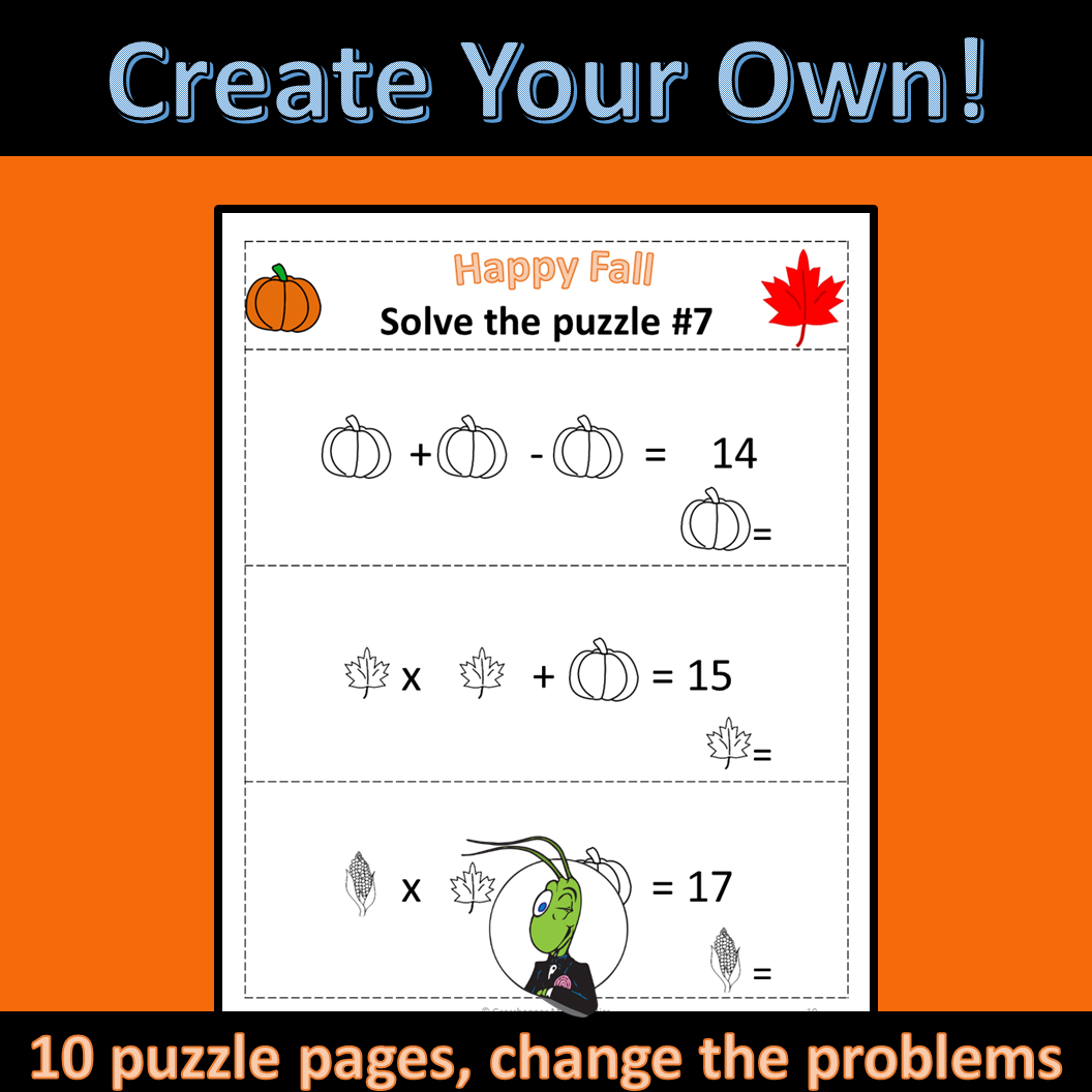 Fall Logic Puzzles | Number Sense | Algebra 1 | Made By Teachers