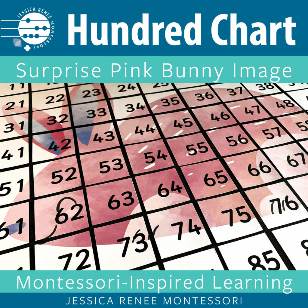 Montessori Math 100 Chart Surprise Pink Easter Bunny | Made By Teachers