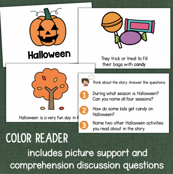 HALLOWEEN Decodable Readers Comprehension Sight Words | Made By Teachers