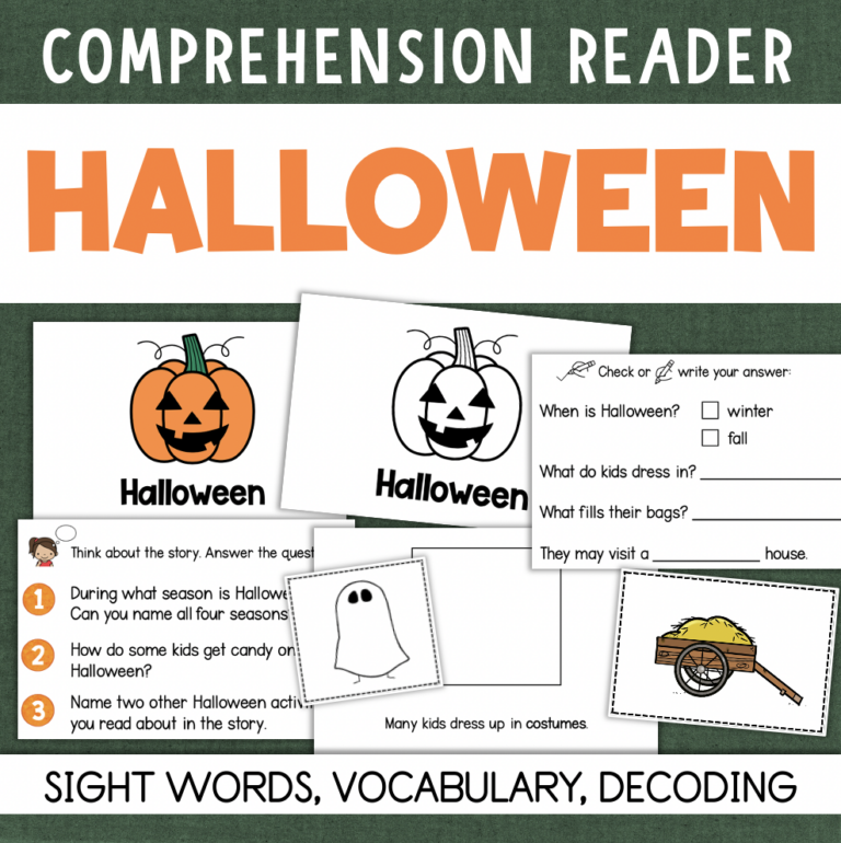 HALLOWEEN Decodable Readers Comprehension Sight Words | Made By Teachers