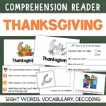 THANKSGIVING Decodable Readers Comprehension Sight Words - Made By Teachers