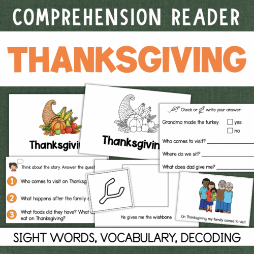 THANKSGIVING Decodable Readers Comprehension Sight Words | Made By Teachers