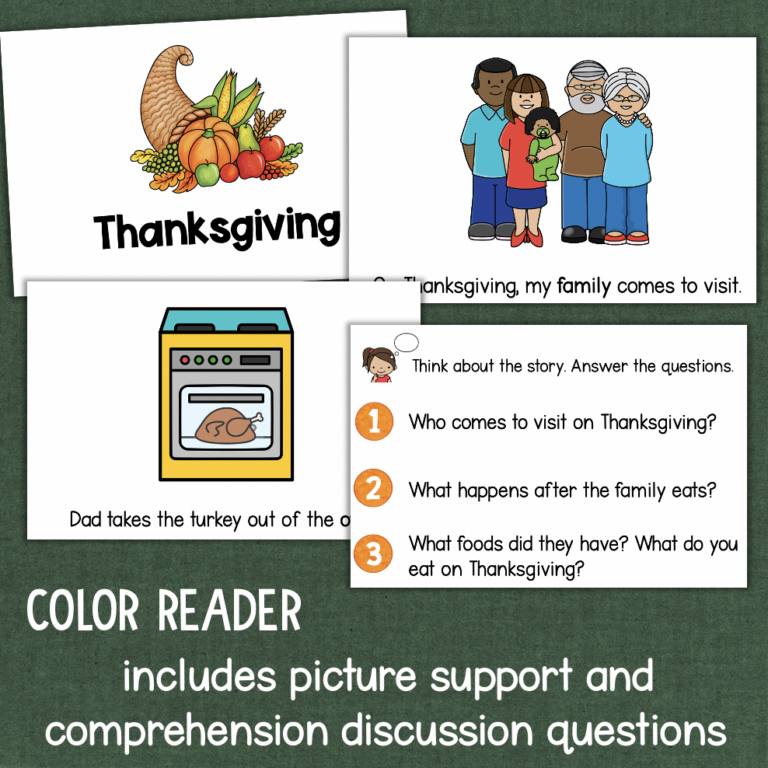 THANKSGIVING Decodable Readers Comprehension Sight Words | Made By Teachers