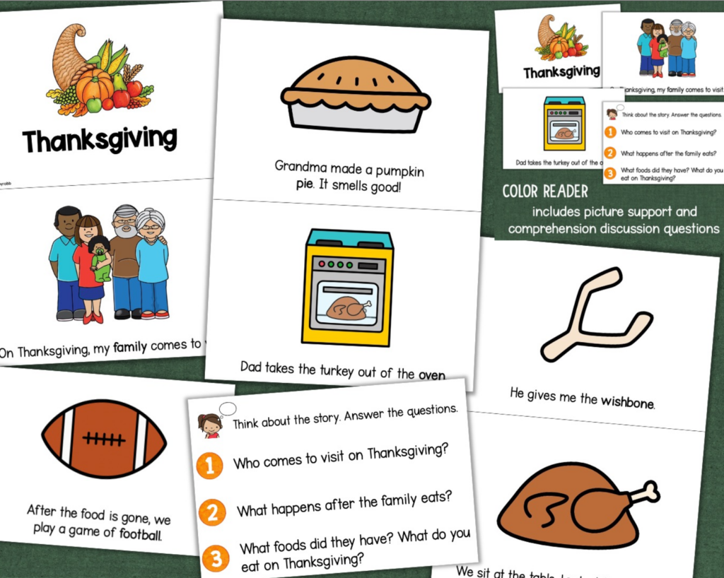 THANKSGIVING Decodable Readers Comprehension Sight Words - Made By Teachers