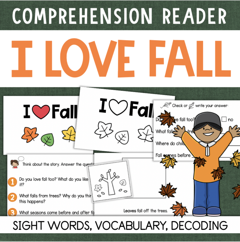 FALL Autumn Decodable Readers Comprehension Sight Words - Made By Teachers