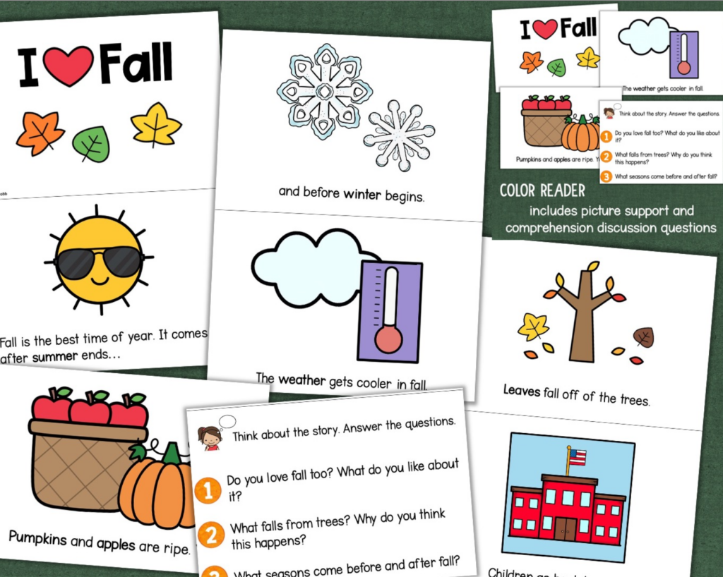 FALL Autumn Decodable Readers Comprehension Sight Words - Made By Teachers
