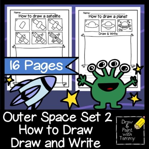 Directed drawings with how to draw and draw & write pages Outer Space ...