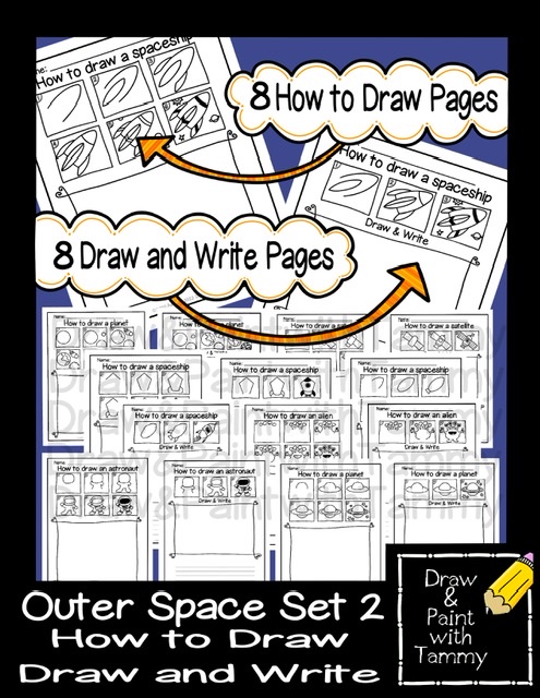 Directed drawings with how to draw and draw & write pages Outer Space ...