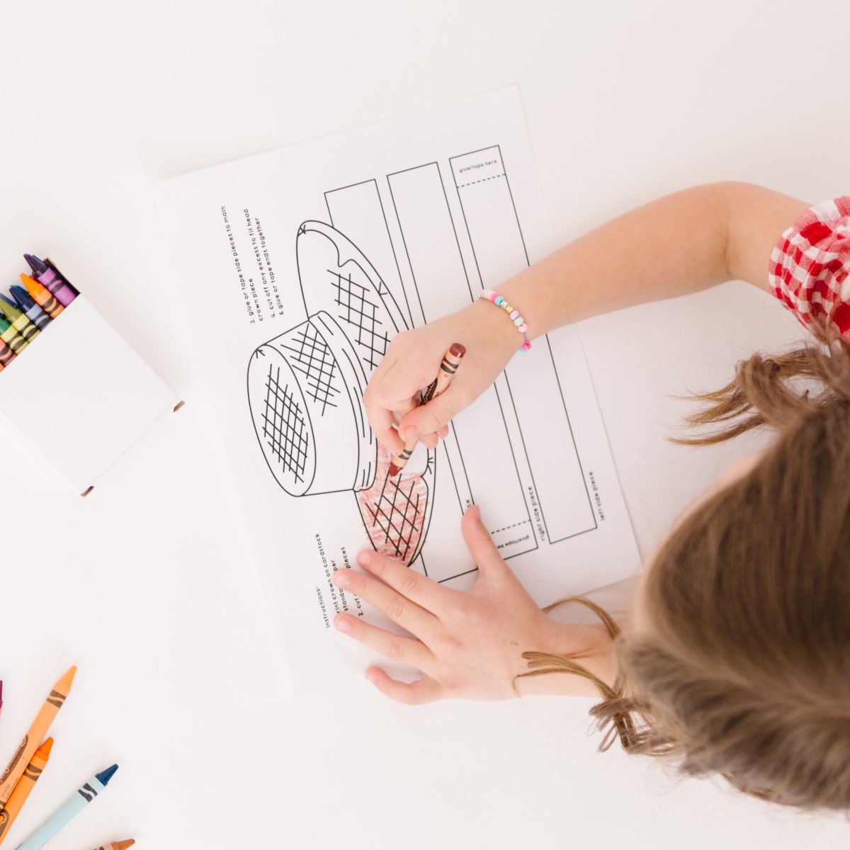 Farmer Straw Hat Gardener Paper Crown Printable Coloring Craft Activity ...