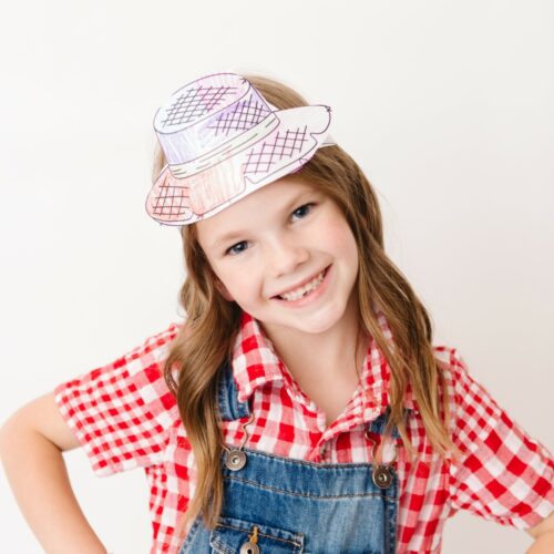 Farmer Straw Hat Gardener Paper Crown Printable Coloring Craft Activity ...