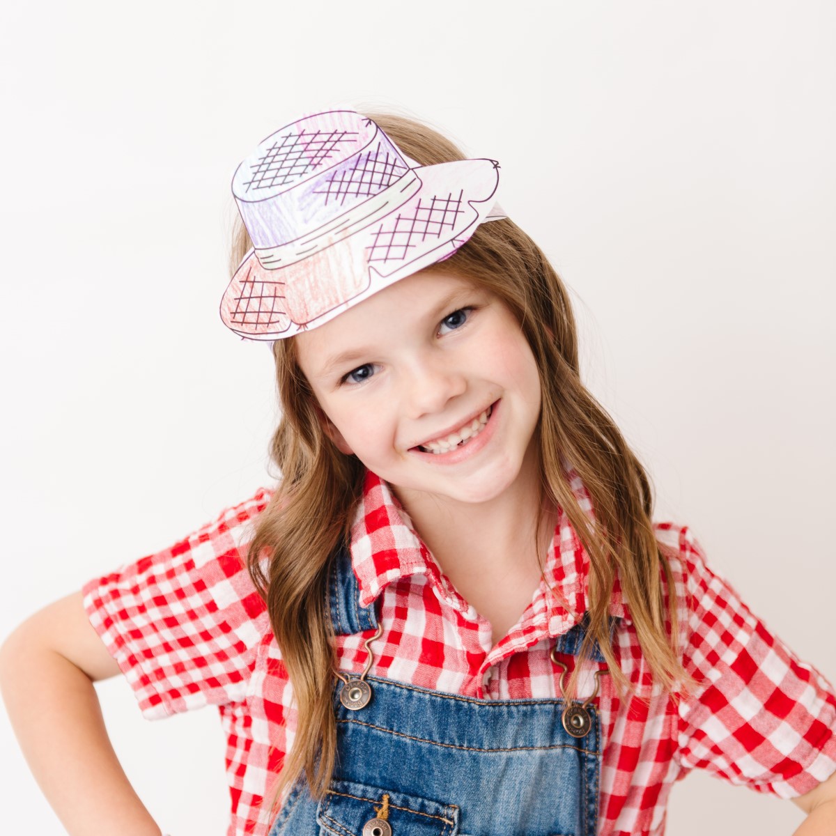 Farmer Straw Hat Gardener Paper Crown Printable Coloring Craft Activity ...