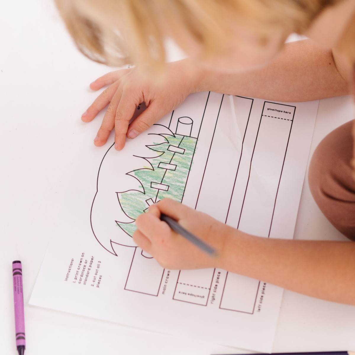 Frankenstein Paper Crown Printable Coloring Halloween Spooky Craft ...