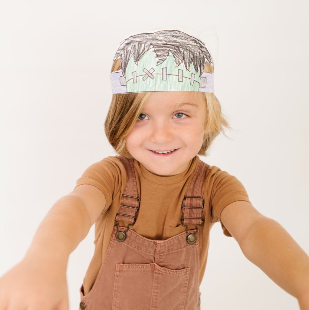 Halloween Paper Hats Spooky Day Printable Paper Coloring Craft - Made ...