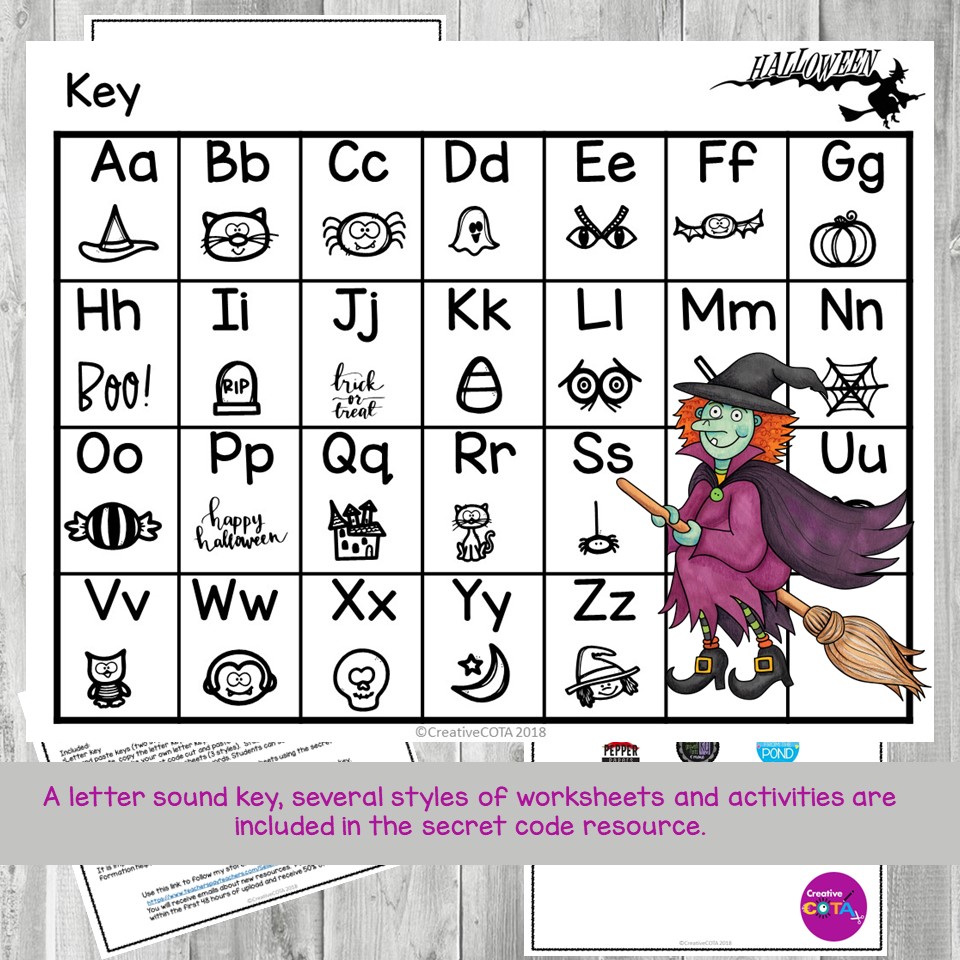 Halloween Worksheets Secret Code Handwriting - Made By Teachers