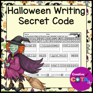 Halloween Worksheets Secret Code Handwriting | Made By Teachers