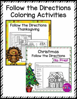 Thanksgiving and Christmas Following Directions for Listening Skills ...