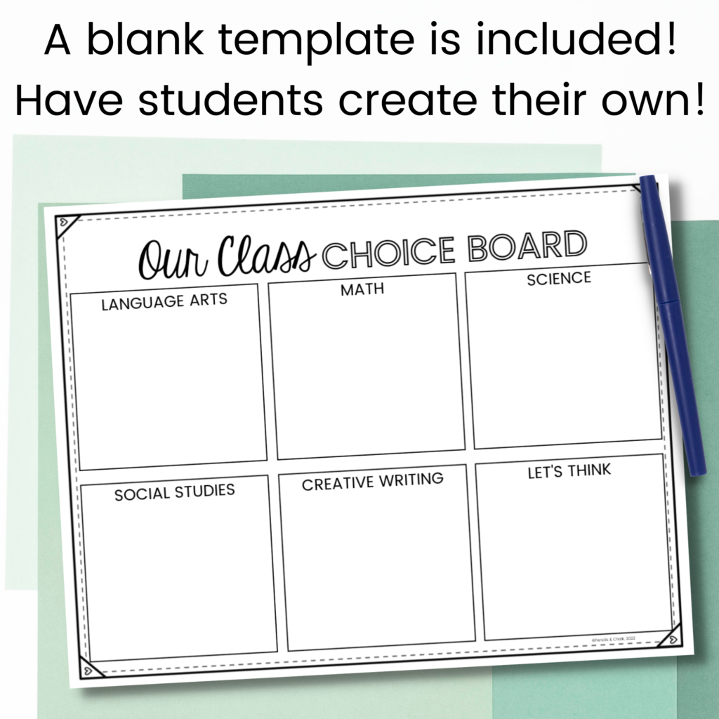 Choice Boards for Fast Finishers - Year Long Activities - Print and ...