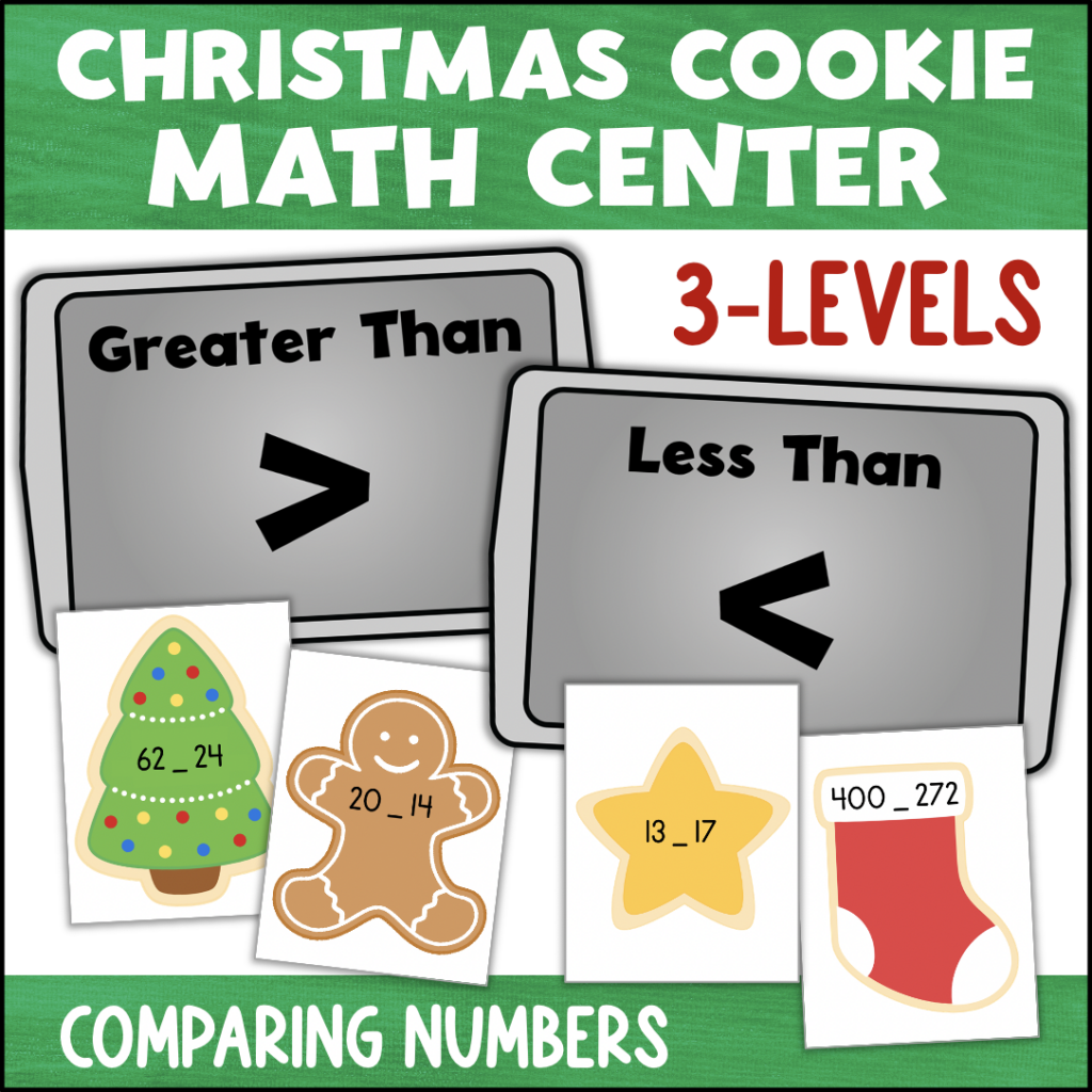 CHRISTMAS MATH Comparing Numbers Game Greater Than Less Than | Made By ...