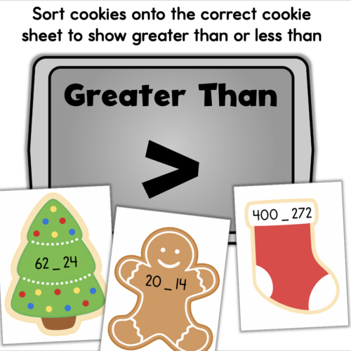 CHRISTMAS MATH Comparing Numbers Game Greater Than Less Than | Made By ...